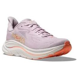 Laufschuh Hoka One One "CLIFTON 10", Damen, Gr. 40, lila cream, tangerine glow, Synthetik, Textil, Schuhe Laufschuh