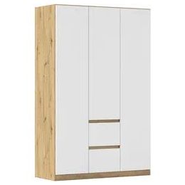 Dreht&uuml;renschrank Rauch "Schrank Garderobe MAINZ Breiten 91/136/181/226/271/315/360, H&ouml;he 210cm", eiche artisan, alpinwei&szlig;, B:136cm H:210cm T:54cm, Holzwerkstoff, Schr&auml;nke, Dreht&uuml;renschrank, grifflose Front, Au&szlig;ent&uuml;ren mit Push-to-Open Funktion MADE IN GERMANY
