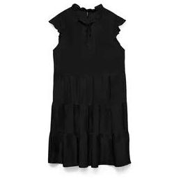 V&eacute;ro Moda Minikleid VERO MODA "VMALBA SS SHORT TIE DRESS WVN NOOS", Damen, Gr. XL, N-Gr, schwarz, Web, Obermaterial: 100% Viskose, unifarben, kurz, Rundhals, Kleider Minikleid, Viskose