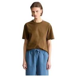 Marc O'Polo T-Shirt MARC O'POLO DENIM "aus Organic Cotton", Damen, Gr. S, umbra braun, Obermaterial: 100% Baumwolle, unifarben, Basic, regular fit, Rundhals, normaler Saum, Shirts T-Shirt