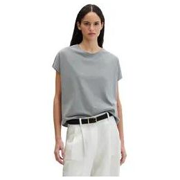 Marc O'Polo T-Shirt MARC O'POLO "aus Material-Mix", Damen, Gr. L, oxide grau, Obermaterial: 100% Baumwolle, unifarben, regular fit, Umschlagbund, Shirts T-Shirt