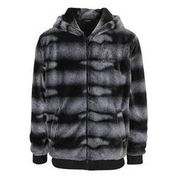 Anorak Fubu "Fubu Herren FM224-041-1 Corporate Fur Jacket", Herren, Gr. M, schwarz, wei&szlig;, 100% Polyacryl, mehrfarbig, normal, ohne Ausschnitt, Jacken