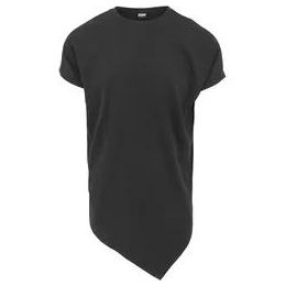 Langarmshirt Urban Classics "Urban Classics Herren Asymetric Long Tee", Damen, Gr. M, schwarz, 100% Baumwolle, unifarben, normal, Rundhals, Shirts Langarmshirt