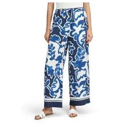 BETTY & CO Schlupfhose BETTY & CO "Damen mit Print", Damen, Gr. 40, Normalgr&ouml;&szlig;en, wei&szlig;, dunkelblau, Obermaterial: 85% Viskose, 15% Polyamid, figurumspielend lang, Hosen Schlupfhose