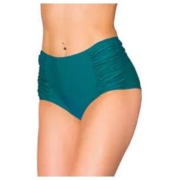 Bikini-Hose AQUARTI "Bikinihose Aquarti Damen Bikinihose mit Hoher Taille und Raffung", Damen, Gr. 44, N-Gr, gr&uuml;n (smaragdgr&uuml;n), Obermaterial: 80% Polyamid PA. 20% Elasthan EL., Badehosen Bikini-Hose