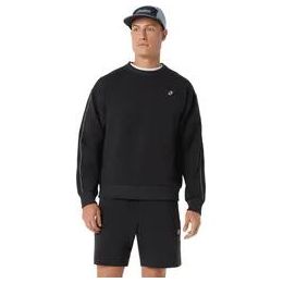 Sweatshirt asics "asics TRACK CLUB HERITAGE CREW-NECK TOP", Herren, Gr. XXL, performance schwarz, Obermaterial: 65% Baumwolle, 28% Polyester, 7% Elasthan, Sweatshirts Sweatshirt