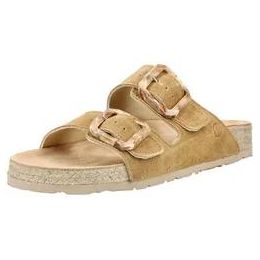 Pantolette Rohde "Rohde Pantoletten Veloursleder", Damen, Gr. 40, natur, Veloursleder, Schuhe Pantolette