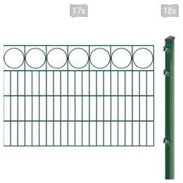 Doppelstabmattenzaun Arvotec "EXCLUSIVE 80 zum Einbetonieren "Ring" mit Zierleiste", gr&uuml;n (dunkelgr&uuml;n), H:80cm, Kunststoff, Stahl, Zaunelemente, Zaunh&ouml;he 80 cm, Zaunl&auml;nge 2 - 60 m