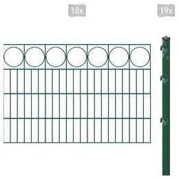 Doppelstabmattenzaun Arvotec "ESSENTIAL 80 zum Einbetonieren "Ring" mit Zierleiste", gr&uuml;n (dunkelgr&uuml;n), H:80cm, Kunststoff, Stahl, Zaunelemente, Zaunh&ouml;he 80 cm, Zaunl&auml;nge 2 - 60 m