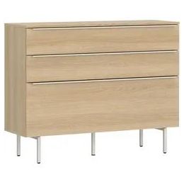 Kommode Tom Tailor HOME, light oak, B:110cm H:89cm T:42cm, Holzwerkstoff, Melamin, Spanplatte, Sideboards, Kommode, Lowboard, Breite 110 cm,1 Klappe,2 Schubladen, viel Stauraum