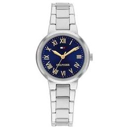 Quarzuhr Tommy Hilfiger "Becca", silberfarben, blau, Armbanduhren, Damen, Quarzuhr, Armbanduhr, Damenuhr, Edelstahlarmband, analog