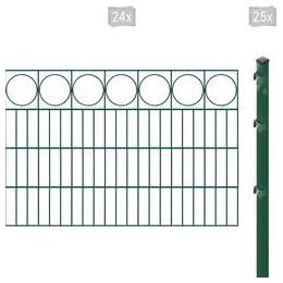 Doppelstabmattenzaun Arvotec "ESSENTIAL 80 zum Einbetonieren "Ring" mit Zierleiste", gr&uuml;n (dunkelgr&uuml;n), H:80cm, Kunststoff, Stahl, Zaunelemente, Zaunh&ouml;he 80 cm, Zaunl&auml;nge 2 - 60 m