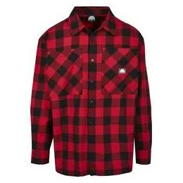 Langarm-Poloshirt Southpole "Southpole Herren Southpole Check Flannel Shirt", Herren, Gr. XXL, rot, 100% Baumwolle, kariert, oversize, amerikanischer Ausschnitt, Shirts
