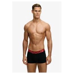 Boxershorts Superdry "TRUNK TRIPLE PACK", Herren, Gr. XL, 3 Stk., schwarz, orange, Jersey, Obermaterial: 95% Baumwolle, 5% Elasthan, unifarben, k&ouml;rpernah, Unterhosen
