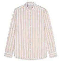 Businesshemd OLYMP "OLYMP Level Five garment washed, body fit, Kent", Herren, Gr. 41, Normaler Arm, natur, 100% Baumwolle, Hemden