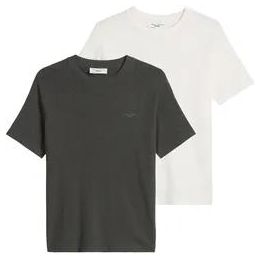 Marc O'Polo T-Shirt MARC O'POLO DENIM "T-Shirt T-Shirt, SSL, Logo Print, Reg 2er Pack", Damen, Gr. L, bunt (wei&szlig;, dunkelgrau), Obermaterial: 100% Baumwolle CO., Shirts T-Shirt