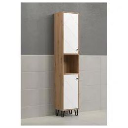 Hochschrank Places of Style "Tarragona", artisan eiche melamin, wei&szlig; matt lack, B:36cm H:191cm T:29cm, FSC-zertifizierter Holzwerkstoff, Schr&auml;nke, Hochschrank, Hochschrank mit 1 T&uuml;r & 1 Klappe - (B/T/H) 36/29/191 cm