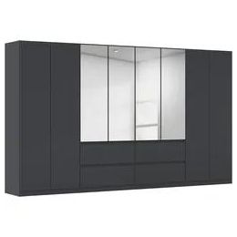 Dreht&uuml;renschrank Rauch "Schrank Garderobe MAINZ Breiten 91/136/181/226/271/315/360, H&ouml;he 210cm", graumetallic, B:360cm H:210cm T:54cm, Holzwerkstoff, Schr&auml;nke, Dreht&uuml;renschrank, grifflose Front, Au&szlig;ent&uuml;ren mit Push-to-Open Funktion MADE IN GERMANY