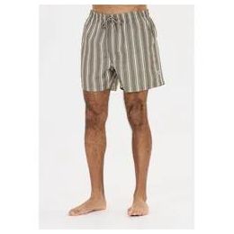 Badeshorts NOU "Leandro", Herren, Gr. M, US-Gr&ouml;&szlig;en, beige, wei&szlig;, 100% Polyester, gestreift, Badehosen Badeshorts, mit breiten Streifen