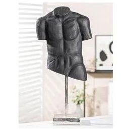 Dekoobjekt CASABLANCA BY GILDE "Skulptur "Torso", grau (anthrazitfarben), B:27cm H:55cm T:12,5cm, Aluminium, Dekofiguren