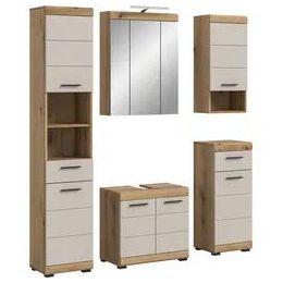 Badm&ouml;bel-Set Welltime "Siena, 5 teilig, inklusive LED Beleuchtung, bestehend aus:", evoke, kaschmir, B:164cm H:191cm T:34cm, Holzwerkstoff, MDF, Kastenm&ouml;bel-Sets, Badm&ouml;bel-Set