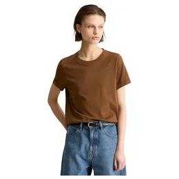 Marc O'Polo T-Shirt MARC O'POLO DENIM "aus Organic Cotton", Damen, Gr. L, umbra braun, Obermaterial: 100% Baumwolle, unifarben, Basic, relaxed fit, Rundhals, Shirts T-Shirt
