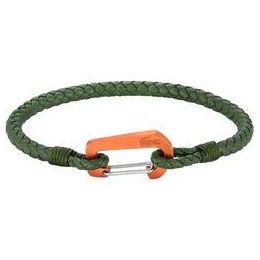 Lederarmband Lacoste "MATT", edelstahlfarben, orange, gr&uuml;n, Armb&auml;nder, Damen, 19cm, Edelstahl Leder, Edelstahl, Leder, Lederarmband