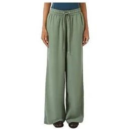 Stoffhose QS, Damen, Gr. 34, L&auml;nge 30, olive, Web, Obermaterial: 72% Viskose, 28% Leinen, unifarben, loose fit lang, Hosen Stoffhose, mit elastischem Bund und Kordelzug