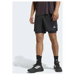 Laufshorts Adidas PERFORMANCE "ADI365 RUNNING ESSENTIALS 2IN1", Herren, Gr. 3XL, N-Gr, schwarz, normal, gr., Obermaterial: 100% Polyester, Hosen