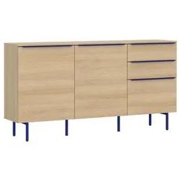 Kommode Tom Tailor HOME, light oak, B:165cm H:74cm T:42cm, Holzwerkstoff, Melamin, Spanplatte, Sideboards, Kommode, Lowboard, Breite 165 cm,3 T&uuml;ren,2 Schubladen, viel Stauraum