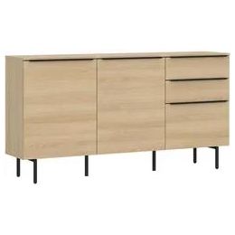 Kommode Tom Tailor HOME, light oak, B:165cm H:74cm T:42cm, Holzwerkstoff, Melamin, Spanplatte, Sideboards, Kommode, Lowboard, Breite 165 cm,3 T&uuml;ren,2 Schubladen, viel Stauraum