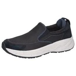 Waldl&auml;ufer Slipper WALDL&Auml;UFER "H-PABLO", Herren, Gr. 10 (44,5), dunkelblau, Textil, Veloursleder, unifarben, Schuhe Slipper, Slip-on Sneaker, Schlupfschuh in Komfortweite H (= sehr weit)