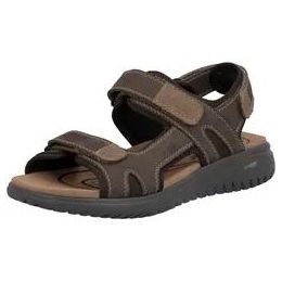 Sandale Rieker "Rieker Sandalen Leder/Textil", Herren, Gr. 41, dunkelbraun, Leder, Textil, Schuhe Sandale