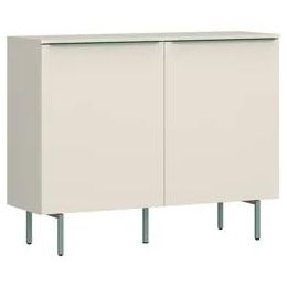 Kommode Tom Tailor HOME, light taupe, B:110cm H:89cm T:42cm, Holzwerkstoff, Melamin, Spanplatte, Sideboards, Kommode, Sideboard mit 2 T&uuml;ren, Softclose,viel Stauraum mit Farbkick