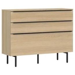 Kommode Tom Tailor HOME, light oak, B:110cm H:89cm T:42cm, Holzwerkstoff, Melamin, Spanplatte, Sideboards, Kommode, Lowboard, Breite 110 cm,1 Klappe,2 Schubladen, viel Stauraum