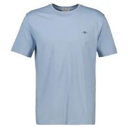T-Shirt Gant "T-Shirt Reg Shield 1er Pack", Herren, Gr. 4XL, blau (blau (fresh blau)), Obermaterial: 100% Baumwolle CO., Shirts T-Shirt