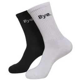Mister Tee Str&uuml;mpfe MISTERTEE "MisterTee Unisex HI - Bye Socks short 2-Pack", Herren, Gr. 47-50, schwarz, wei&szlig;, Baumwolle, Elasthan, Polyester, normal, Socken Str&uuml;mpfe