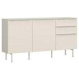 Kommode Tom Tailor HOME, light taupe, B:165cm H:74cm T:42cm, Holzwerkstoff, Melamin, Spanplatte, Sideboards, Kommode, Lowboard, Breite 165 cm,3 T&uuml;ren,2 Schubladen, viel Stauraum