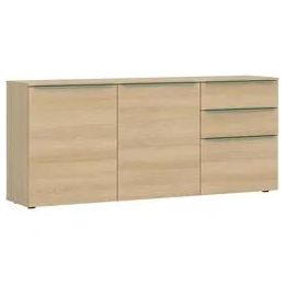 Kommode Tom Tailor HOME, light oak, B:165cm H:74cm T:42cm, Holzwerkstoff, Melamin, Spanplatte, Sideboards, Kommode, Lowboard, Breite 165 cm,3 T&uuml;ren,2 Schubladen, viel Stauraum