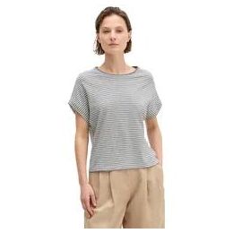 Marc O'Polo T-Shirt MARC O'POLO "aus Baumwoll-Single-Jersey", Damen, Gr. XXL, aqua, Obermaterial: 100% Baumwolle, gestreift, Basic, regular fit, U-Boot-Ausschnitt, normaler Saum, Shirts T-Shirt