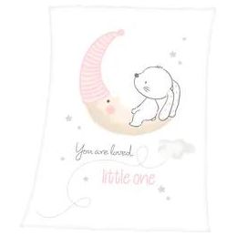 Babydecke Baby Best "Little Bunny", rosa, B:75cm L:100cm, Polyester, Wohndecken, Babydecke, mit niedlichem H&auml;schendesign, Kuscheldecke