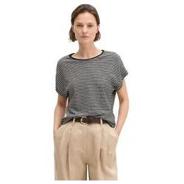 Marc O'Polo T-Shirt MARC O'POLO "aus Baumwoll-Single-Jersey", Damen, Gr. M, schwarz, Obermaterial: 100% Baumwolle, gestreift, Basic, regular fit, U-Boot-Ausschnitt, normaler Saum, Shirts T-Shirt