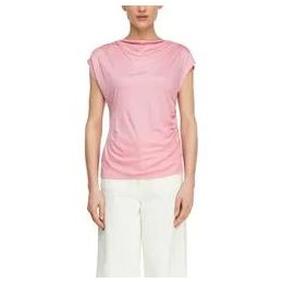Wasserfallshirt comma, Damen, Gr. 36, sea pink, Web, Obermaterial: 100% Viskose, unifarben, tailliert h&uuml;ftbedeckend, Rundhals, abgesteppte Kante, Shirts, Sommershirt aus weich flie&szlig;ender Viskose
