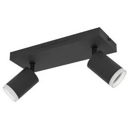 Eglo Deckenspot "MELITELLO-Z Spotlampe - Alu, Stahl - LED - 2X3,7W - IP20", schwarz, 2, H: 8cm, 1 Stk., Leuchten, Wandleuchte, Wandspot, schwenkbar, Strahler, L25 x B10,5 x H8 cm, Deckenspot