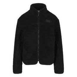 Trainingsjacke Karl Kani "Karl Kani Signature Teddy Trackjacket", Damen, Gr. M, schwarz, 100% Polyester, unifarben, normal, amerikanischer Ausschnitt, Jacken Trainingsjacke