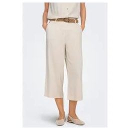 Culotte Only "ONLSIESTA HW LIN BL CLEAN CULOT PNT NOOS", Damen, Gr. XL, N-Gr, moonbeam, Web, Obermaterial: 80% Viskose, 20% Leinen, unifarben, 7/8-L&auml;nge, Hosen Culotte, mit Leinen