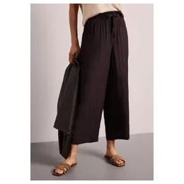 Culotte Street One, Damen, Gr. 44, L&auml;nge 26, deep earth, Stoff, 100% Viskose, unifarben, loose fit wadenlang, Hosen Culotte, High Waist