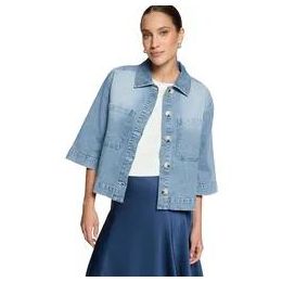 Jackenblazer Zero "Damen im Jeans-Look", Damen, Gr. 42, light blau denim, Denim/Jeans, Obermaterial: 94% Baumwolle, 5% Baumwolle (recycled), 1% Elasthan, used, l&auml;ssig geschnitten normal, Blazer, Material.