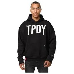 Hoodie Trueprodigy "Janne Logo Print Oversized Kapuze K&auml;ngurutasche", Herren, Gr. XXL, schwarz, Obermaterial: 70% Baumwolle CO. 30% Polyester PES., Sweatshirts Hoodie