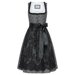 N&uuml;bler Dirndl N&Uuml;BLER "Midi Dirndl Leo", Damen, Gr. 40, EURO, silber, Obermaterial: 100% Viskose CV., Kleider